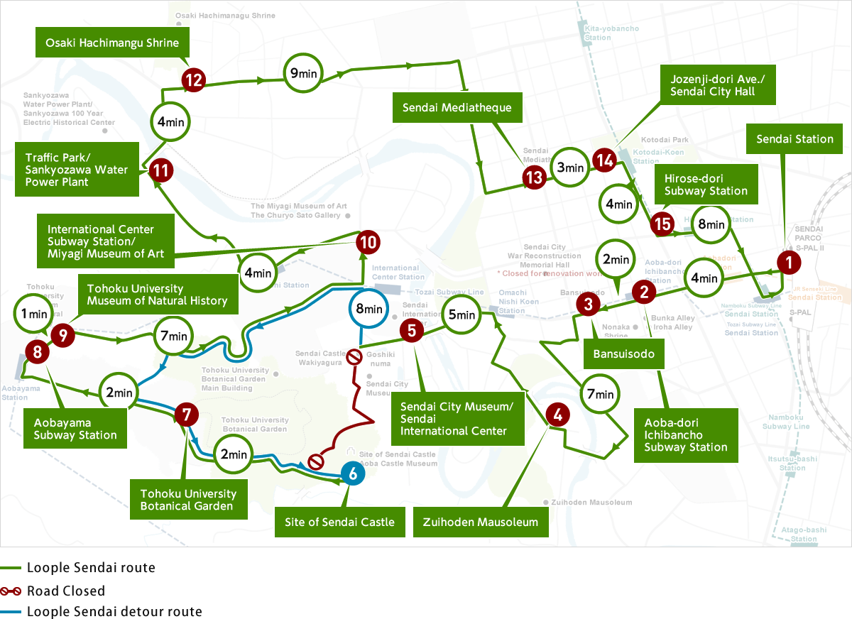 Sightseeing around Sendai using Loople Sendai, a fixed fare sightseeing ...